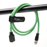 China Alvin's Cables M12 D-Code 4 Pin Male to RJ45 Female Ethernet Cable for Industrial Camera Sensor, RJ45 Female Socket High-Flex Cat6a Cable for Automation Application 49.2ft/15m Green for sale