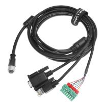 China Alvin's Cables M12 A-Code 17 Pin Power Data Ethernet Cable for Hikrobot ID2000 ID3000 Barcode Readers, SC2000 SC3000 Vision Sensors, M12 17 Pin Female to RJ45 DB9 Interface Integrated Cable 26.2ft/8m for sale