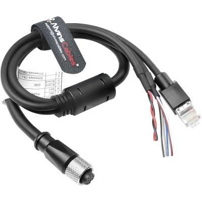 China Alvin's Cables M12 12 Pin Power Functional Ethernet Cable for DJI Livox HAP(TX) Mid-70 Mid-360 LiDAR Sensor, M12 Aviation 12 Pin Female to RJ45 1 to 3 Breakout Cable 49.2ft/15m for sale