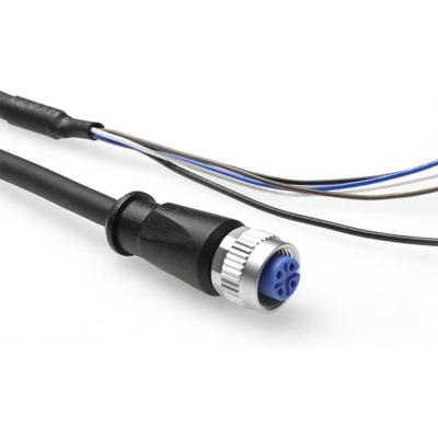 China Alvin's Cables M12 A Code 4Pin to Open Wire Power Cable 3m Industrial for sale