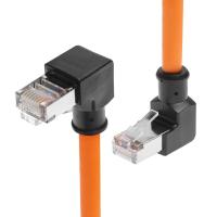 China Alvin's Cables Cat6 Shielded RJ45 Cable 3.3ft Up Angle for PLC Robotics for sale