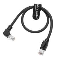 China Alvin's Cables Cat6 Shielded RJ45 Cable 3.3ft Down Angle for PLC Robotics for sale