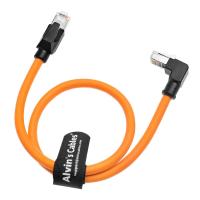 China Alvin's Cables Industrial Cat6 Shielded Ethernet Cable Down Angle High Flex Gold Plated 10m Orange for sale