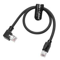China Alvin's Cables Profinet Cat6 Shielded Ethernet Cable Left Angle High Flex Gold Plated 1m for PLC Robotics for sale