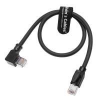 China Alvin's Cables Profinet CAT6A Shielded Ethernet Cable Right Angle High Flex Gold Plated 1m for Industrial Automation for sale