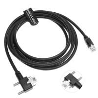 China Alvin's GigE Vision Cable CAT6a Shielded 3.3ft Left Angle Vertical RJ45 Screw Lock for sale
