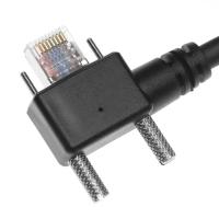 China Alvin's GigE Vision CAT6a Shielded 3m Vertical Screw Lock Left Angle for sale