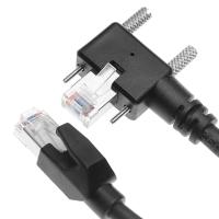 China Alvin's CAT6a SF UTP GigE 10m Vertical Screw Lock Left Angle for sale