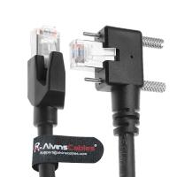 China Alvin's Cables CAT6a GigE Vision Cable Shielded High Flex 49.2ft Left Angle for sale