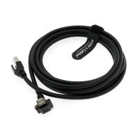 China Alvin's Cables CAT6a GigE Vision Cable 3m Shielded Screw Lock Up Angle RJ45 for sale