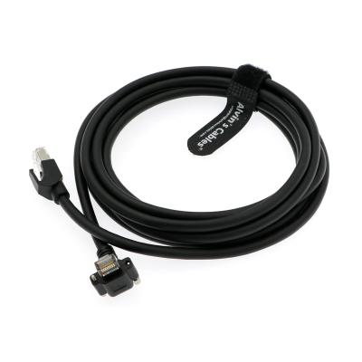 China Alvin's Cables CAT6a GigE Vision Cable 3m Shielded Screw Lock Up Angle RJ45 for sale