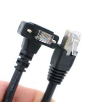 China Alvin's Cables CAT6a GigE Vision Cable 3m Shielded Screw Lock Up Angle RJ45 for sale