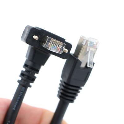 China Alvin's Cables CAT6a GigE Vision Cable 3m Shielded Screw Lock Up Angle RJ45 for sale