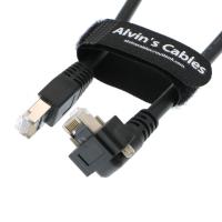 China Alvin's Cables CAT6a GigE Vision Cable 3m Shielded Screw Lock Up Angle RJ45 for sale