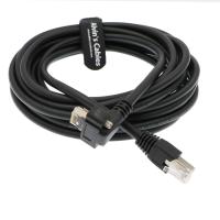 China Alvin's Cables CAT6a GigE Vision Cable 3m Shielded Screw Lock Up Angle RJ45 for sale