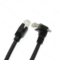 China Alvin's Cables CAT6a GigE Vision Cable 10m Shielded Screw Lock Up Angle RJ45 for sale