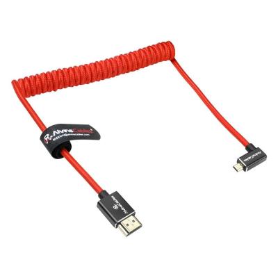 China Alvin's 8K Right Angle Micro HDMI Cable Coiled 48Gbps for sale