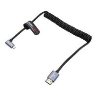 China Alvin's 8K Left Angle Micro HDMI Cable Coiled 48Gbps for sale