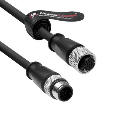 China Alvin's M12 A-Code 17-Pin M/F Cable, 2m, for Cognex/HikRobot, PROFINET for sale