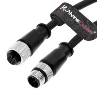 China Alvin's M12 A-Code 5-Pin Shielded Cable - Industrial Automation, 1m for sale