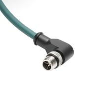 China Alvin's M12 X-Code 8Pin-RJ45 Cat6a 5m RT Angle Green for Cognex/Keyence for sale