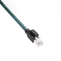 China Alvin's M12 X-Code 8Pin-RJ45 Cat6a 5m RT Angle Green for Cognex/Keyence for sale