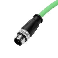 China Alvin's Cables M12 to RJ45 4-Pin Ethernet Cable, 20m Green, High-Flex Industrial for sale