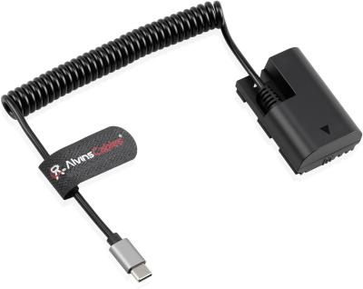 China Alvin's Cables USB-C Type-c to LP-E6P Dummy Battery Power Coiled Cable for Canon EOS R5 Mark ll/ R5/ R6 Mark ll/ R6/ R7/ R Camera for sale
