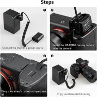 China Alvin's Cables NP FZ100 Dummy Battery to D tap Coiled Power Cable for Sony A7III A7RIII A7SIII A7C A7IV A9 FX3 Camera for sale