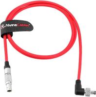 China Alvin's Cables 2 Pin to Locking DC Right Angle Power Cable for Atomos Ninja V, Blackmagic Video Assist, SmallHD 702 Monitor, Ultra-Soft Red, 90cm| 3ft for sale