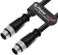 China Alvin's Cables M12 A-Code 3 Pin Male to 3 Pin Male Sensor Actuator Cable for Industrial Sensors, Actuators, I/O Modules, High Flex 1m| 3.3ft for sale