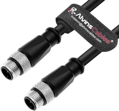China Alvin's Cables M12 A-Code 3 Pin Male to 3 Pin Male Sensor Actuator Cable for Industrial Sensors, Actuators, I/O Modules, High Flex 1m| 3.3ft for sale
