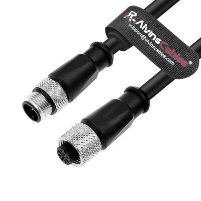 China Alvin's Cables M12 A-Code 3 Pin Male to 3 Pin Female Sensor Actuator Cable for Industrial Sensors, Actuators, I/O Modules, High Flex 1m| 3.3ft for sale