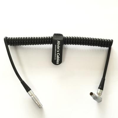 China Teradek ARRI Alexa Camera Coiled Twist Power Cable 2 Pin Right Angle to Straight for sale