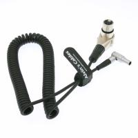 China Coiled Twist Camera Power Cable Monitor Power Cable XLR 4 Pin Female To Right Angle 0B 2 Pin Male for sale