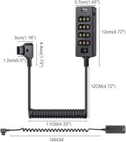 China D Tap Splitter Cable With Power Switch Male D Tap To 4 Female D Tap 2 DC USB For V Mount Battery for sale