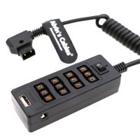 China D Tap Splitter Cable With Power Switch Male D Tap To 4 Female D Tap 2 DC USB For V Mount Battery for sale