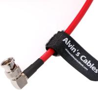 China 12G BNC-Coaxial-Cable Alvin's Cables HD SDI BNC Male To Male L-Shaped Original Cable For 4K Video Camera 1M Red for sale