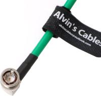 China 12G BNC-Coaxial-Cable Alvin's Cables HD SDI BNC Male To Male L-Shaped Original Cable For 4K Video Camera 1M Green for sale