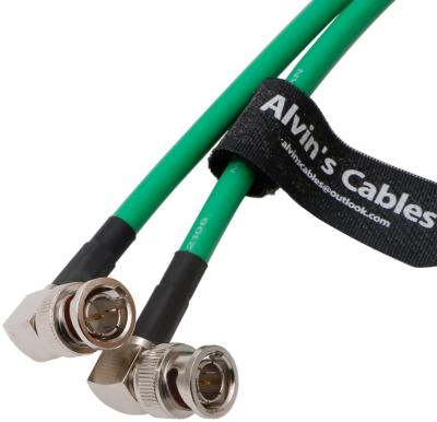 China 12G BNC-Coaxial-Cable Alvin's Cables HD SDI BNC Male To Male L-Shaped Original Cable For 4K Video Camera 1M Green for sale