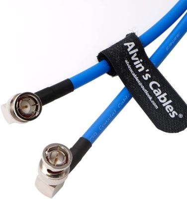 China 12G BNC-Coaxial-Cable Alvin's Cables HD SDI BNC Male To Male L-Shaped Original Cable For 4K Video Camera 1M Blue for sale
