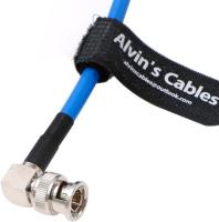 China 12G BNC-Coaxial-Cable Alvin's Cables HD SDI BNC Male To Male L-Shaped Original Cable For 4K Video Camera 1M Blue for sale
