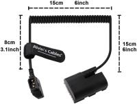 China E6 Dummy Battery To D-Tap Coiled Cable For Canon-R5C Alvin's Cables for sale