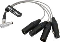 China Alvin's Cables Breakout Audio Input Output Cable For Atomos Shogun Monitor Recorder Right Angle 10 Pin To 4 XLR 3 Pin for sale