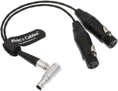 China XLR Breakout Audio Input Cable For Atomos Shogun Monitor Recorder Right Angle 10 Pin To Dual XLR 3 Pin Female for sale