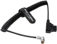 China Rotatable Power Cable For Red-Komodo 2-Pin-Female Right-Angle To D-Tap Coiled-Cable Adjustable L Shape Cord for sale
