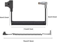 China Rotatable Power Cable For Red-Komodo 2-Pin-Female Right-Angle To D-Tap Coiled-Cable Adjustable L Shape Cord for sale