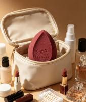 China 3D Embossed Red Beauty Blender 40x60mm Makeup Blender Sponge for sale