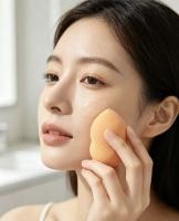 China Orange Printed Water Drop Makeup Sponge 40mm*60mm Makeup Puff Sponge for sale