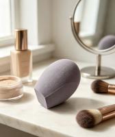 China Grey Triple Cut Makeup Blender 40mm*58mm Soft Makeup Sponge for sale